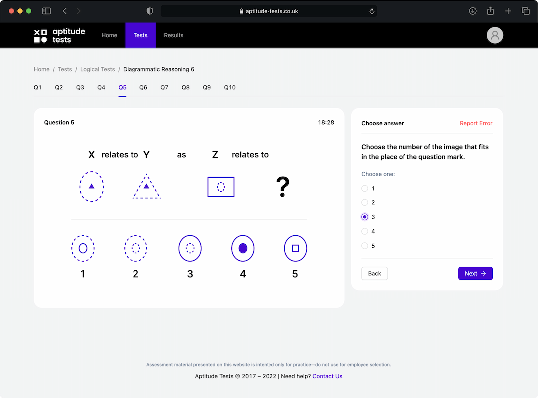 Diagrammatic Reasoning Tests - Aptitude Tests