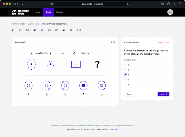 Diagrammatic Reasoning Tests - Aptitude Tests