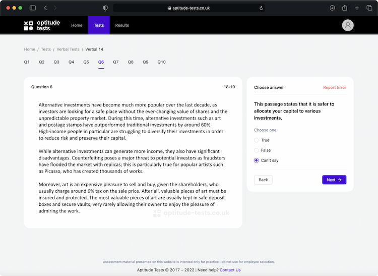 Verbal Reasoning Tests - Aptitude Tests